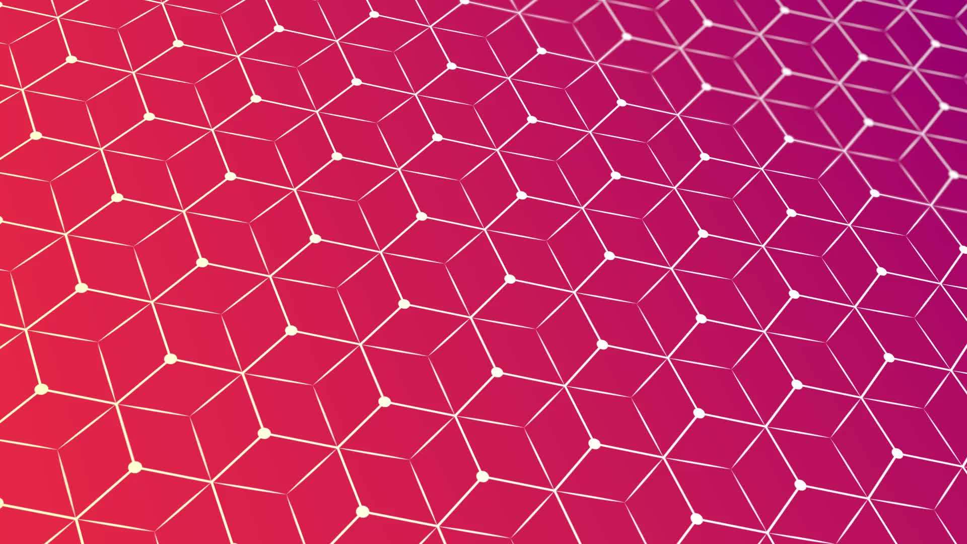 Animated Abstract Pattern With Geometric Elements In Red Tones Gradient