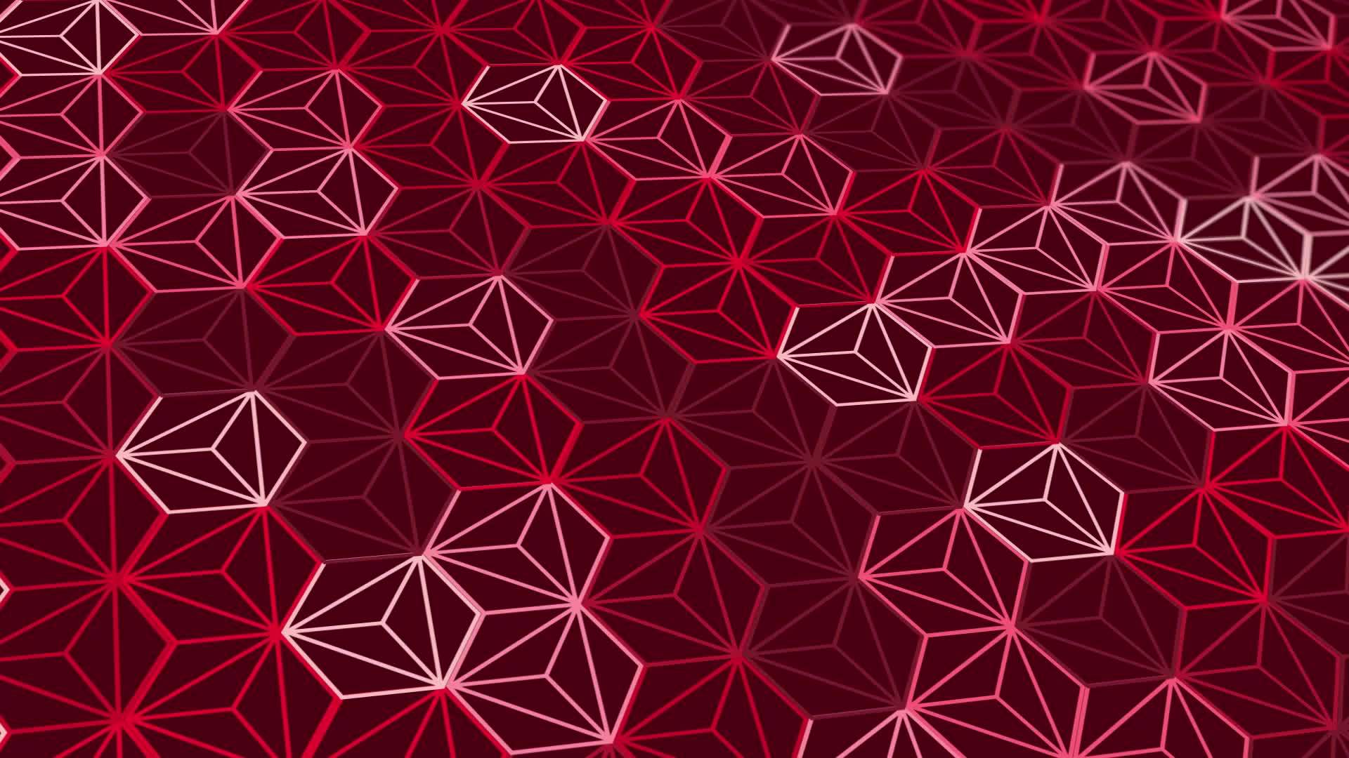 Animated Abstract Pattern With Geometric Elements In Red Tones Gradient