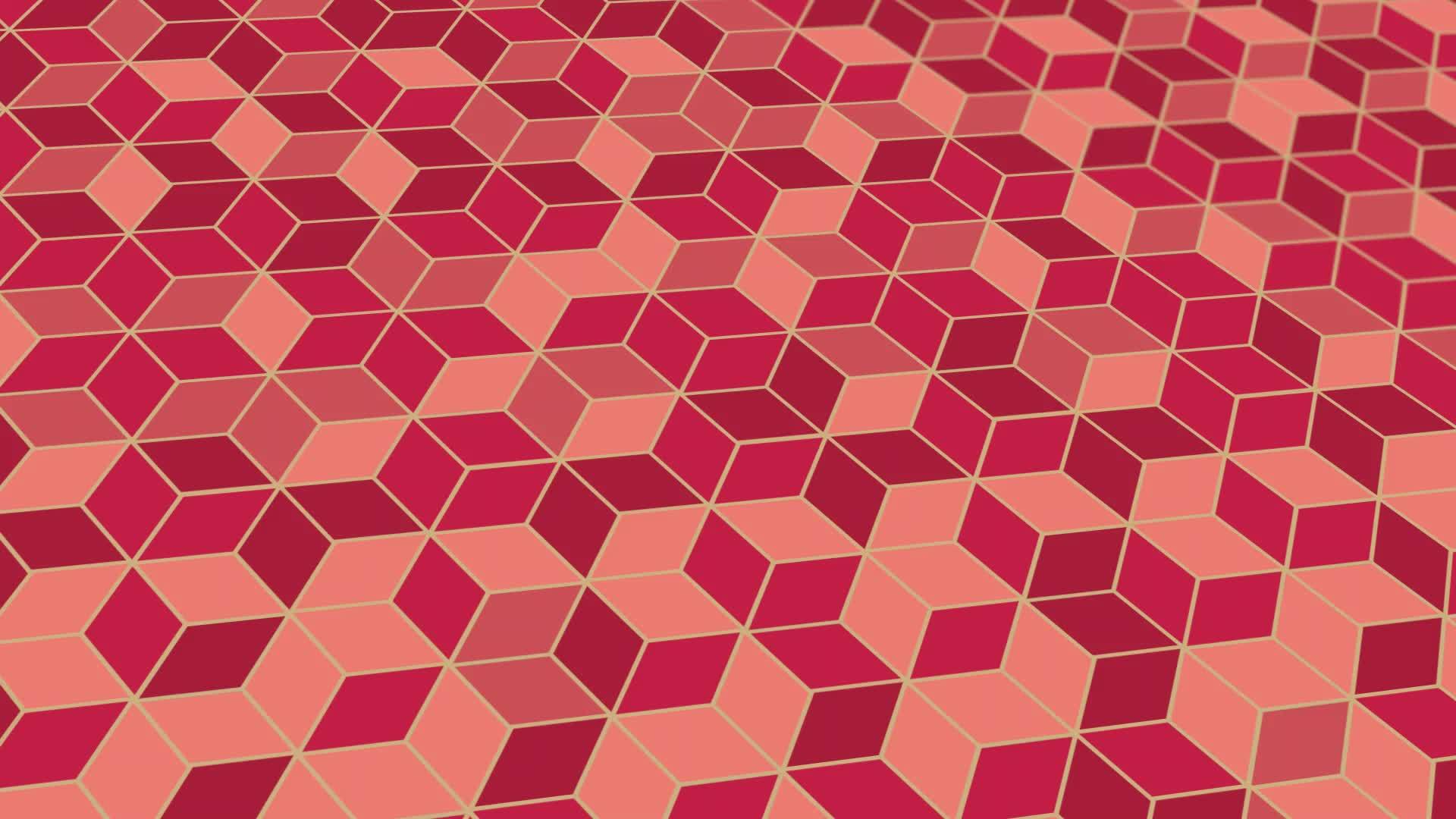 Animated Abstract Pattern With Geometric Elements In Red Tones Gradient Background 20330005