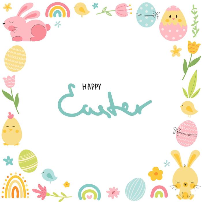 Happy Easter Frame Vector Art, Icons, and Graphics for Free Download