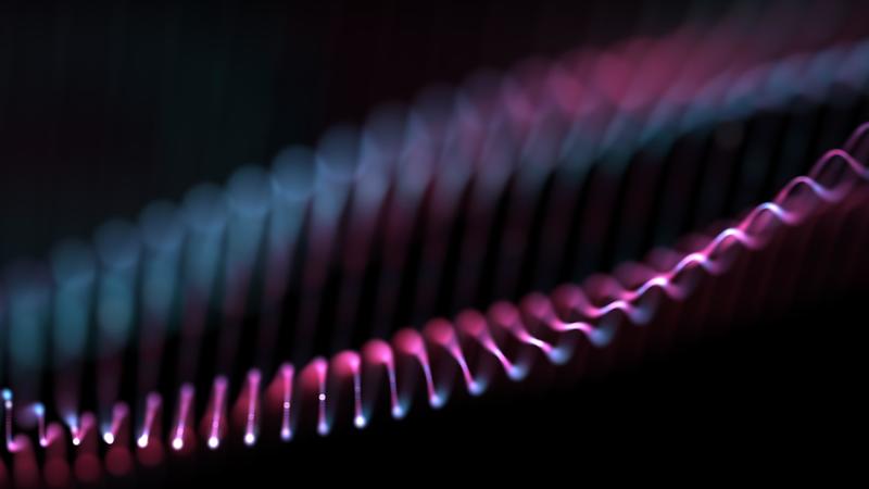 Loop abstract blue red particles wave animation background 20383597 Stock Video at Vecteezy