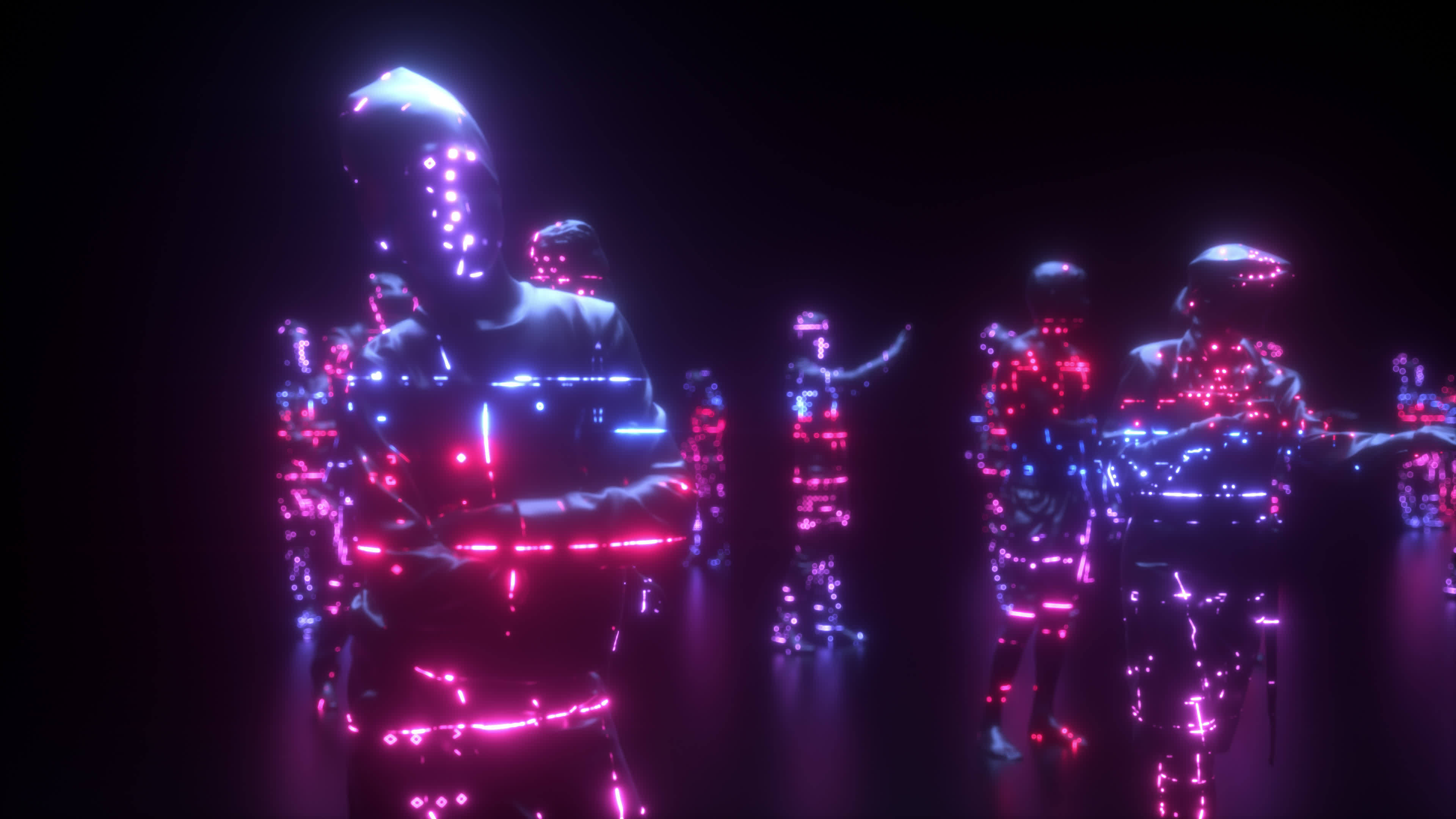 Digital Glowing People Background 20395472 Stock Video at Vecteezy