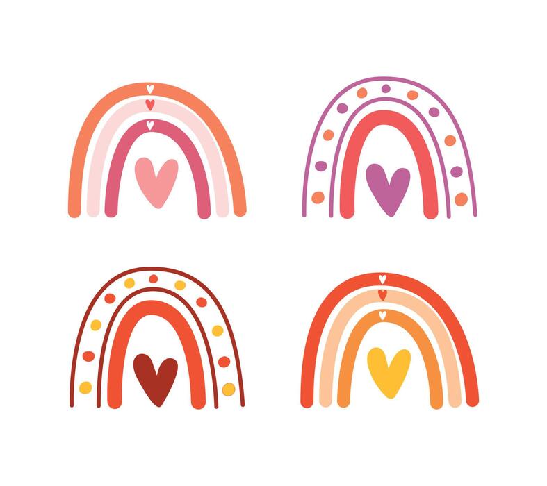 Watercolor Boho Rainbow Vector Art, Icons, and Graphics for Free Download