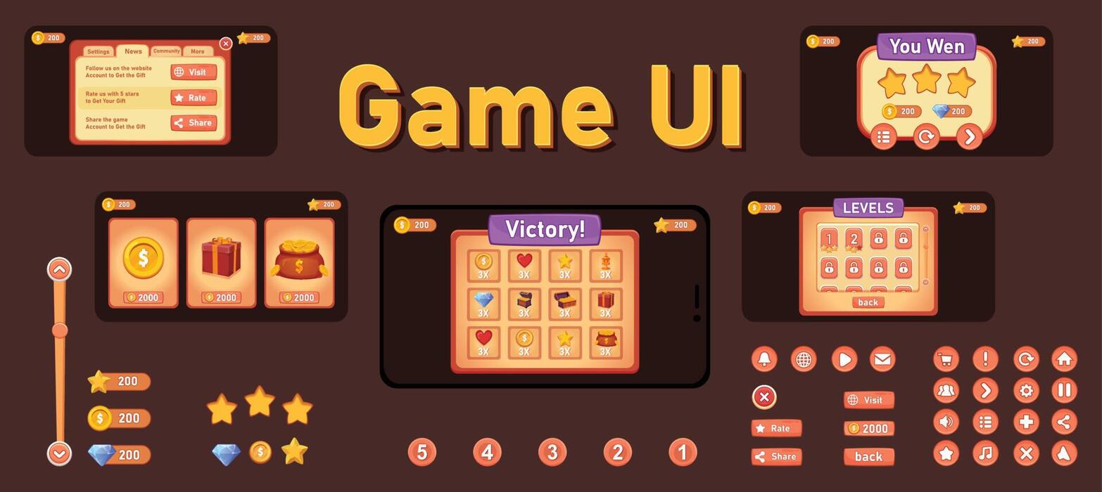 Game Ui Menu Vector Art, Icons, and Graphics for Free Download