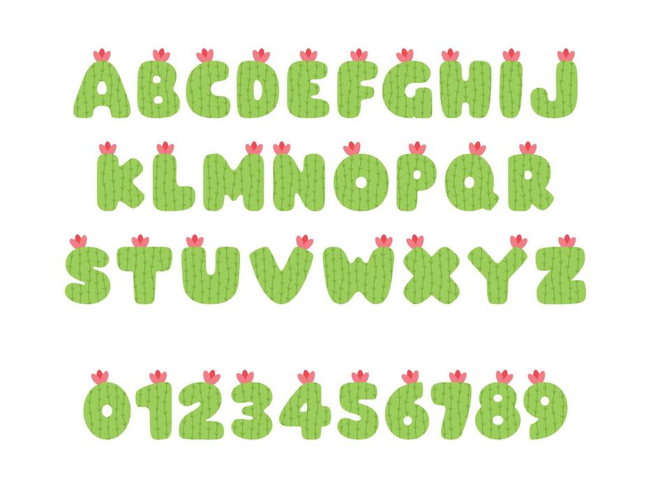 Cactus Font Vector Art, Icons, and Graphics for Free Download