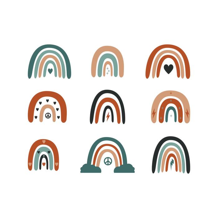 Boho Rainbow Vector Art, Icons, and Graphics for Free Download