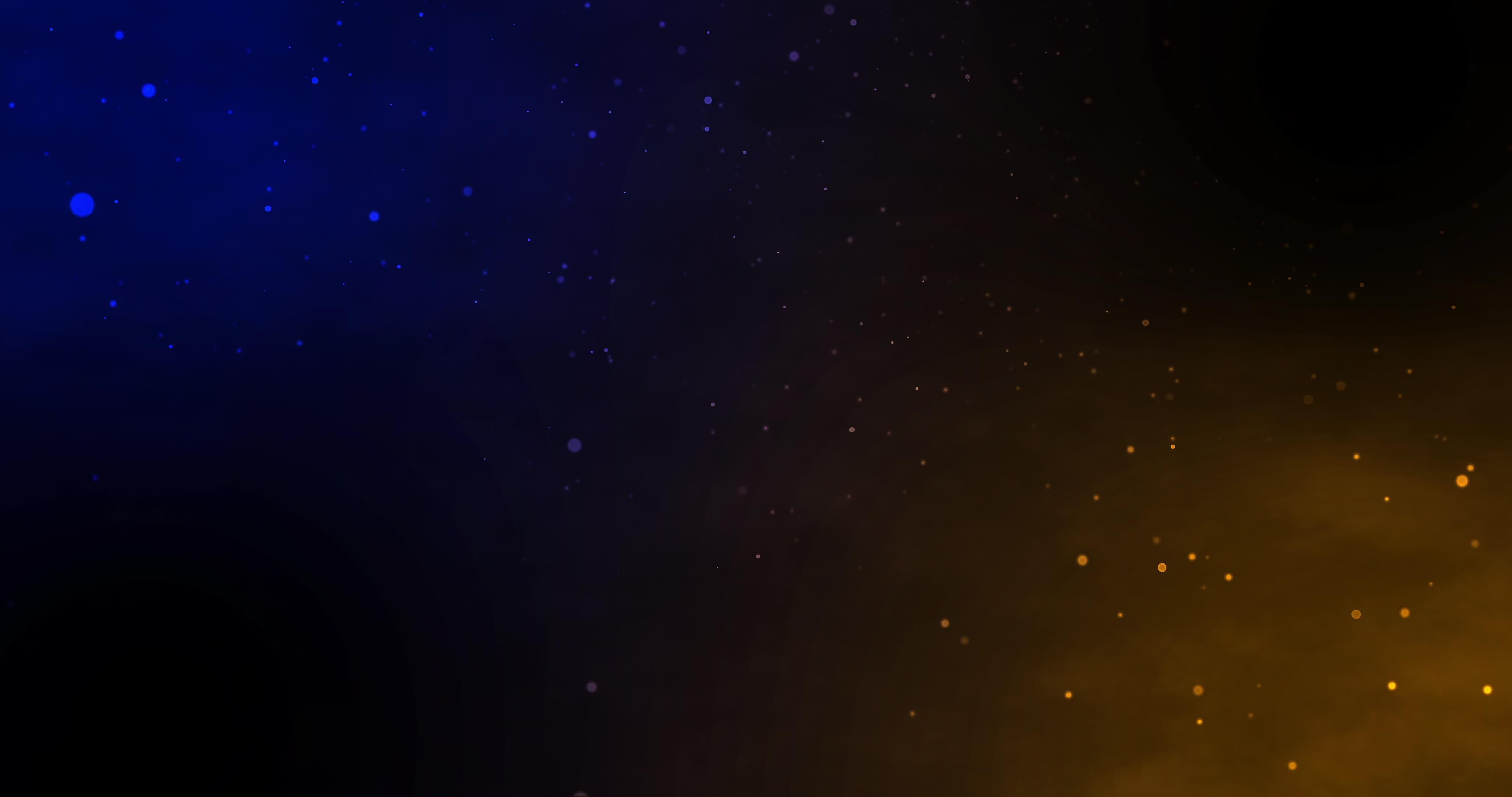 Golden and Blue luxury bokeh on particles floating in the air. Dust and glitter particles ...