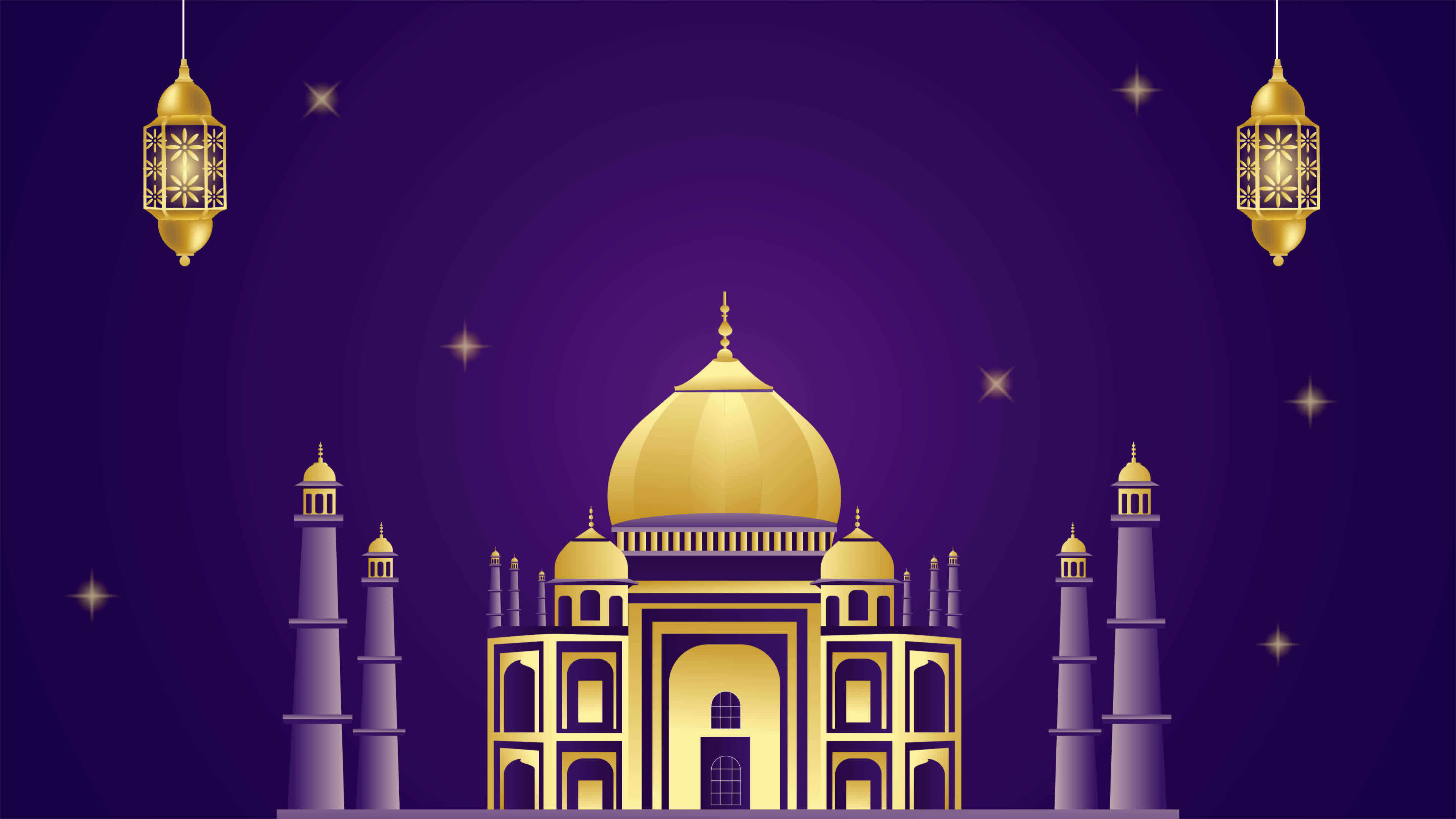 4k ramadan kareem animation video with mosque, lantern 20599066 Stock Video at Vecteezy