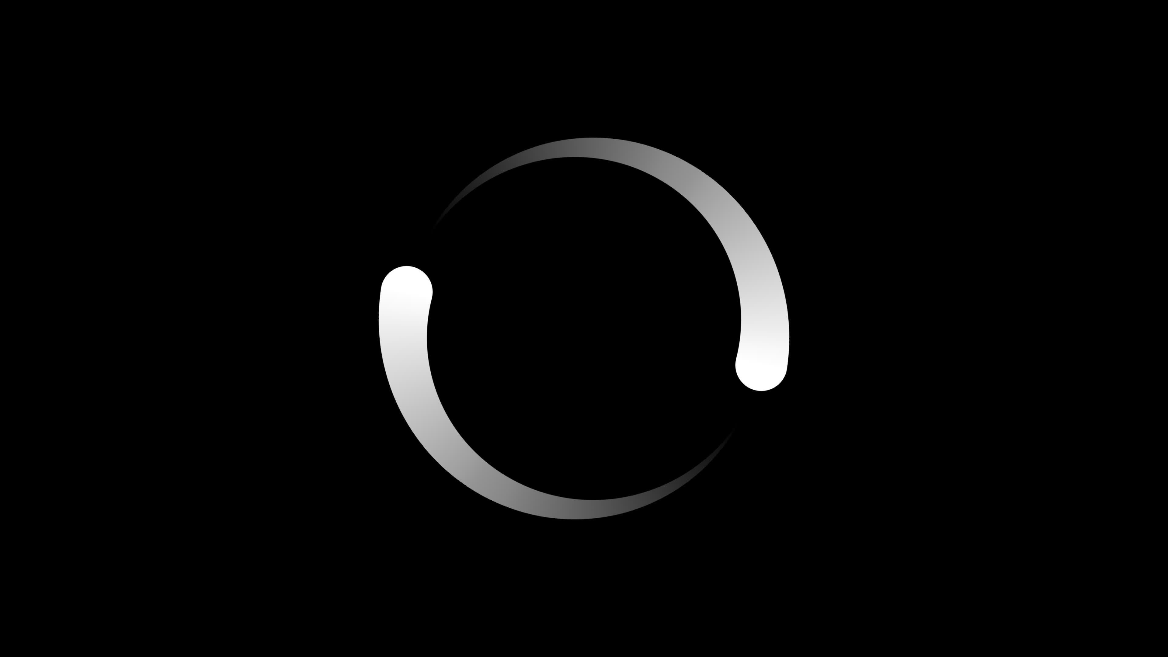 Loading circle animation on black transparent background with alpha ...