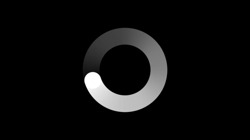 Loading circle animation on black transparent background with alpha ...