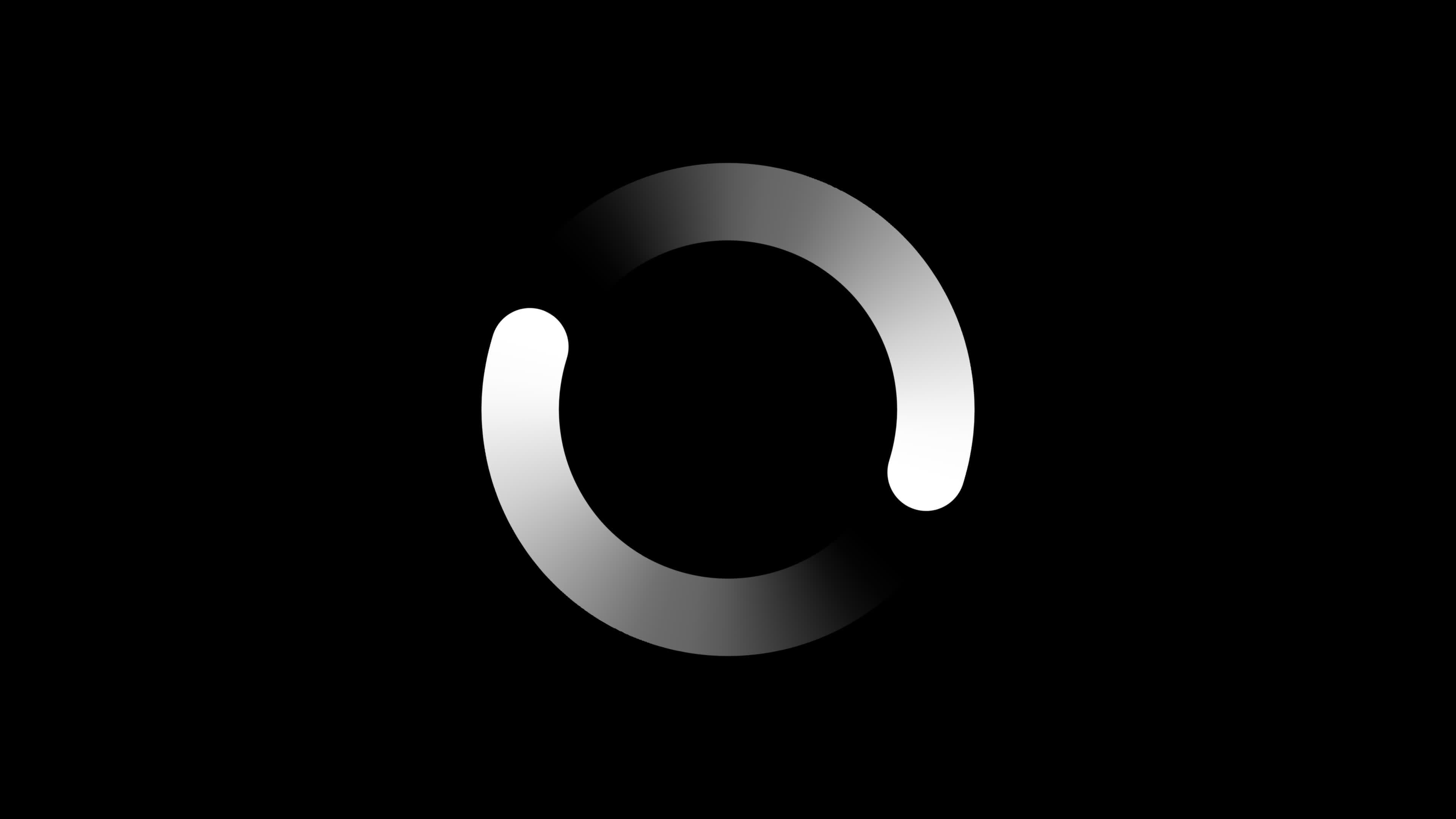 Loading circle animation on black transparent background with alpha ...
