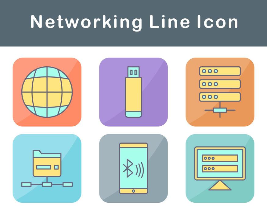Network Icon Set Vector Art, Icons, and Graphics for Free Download