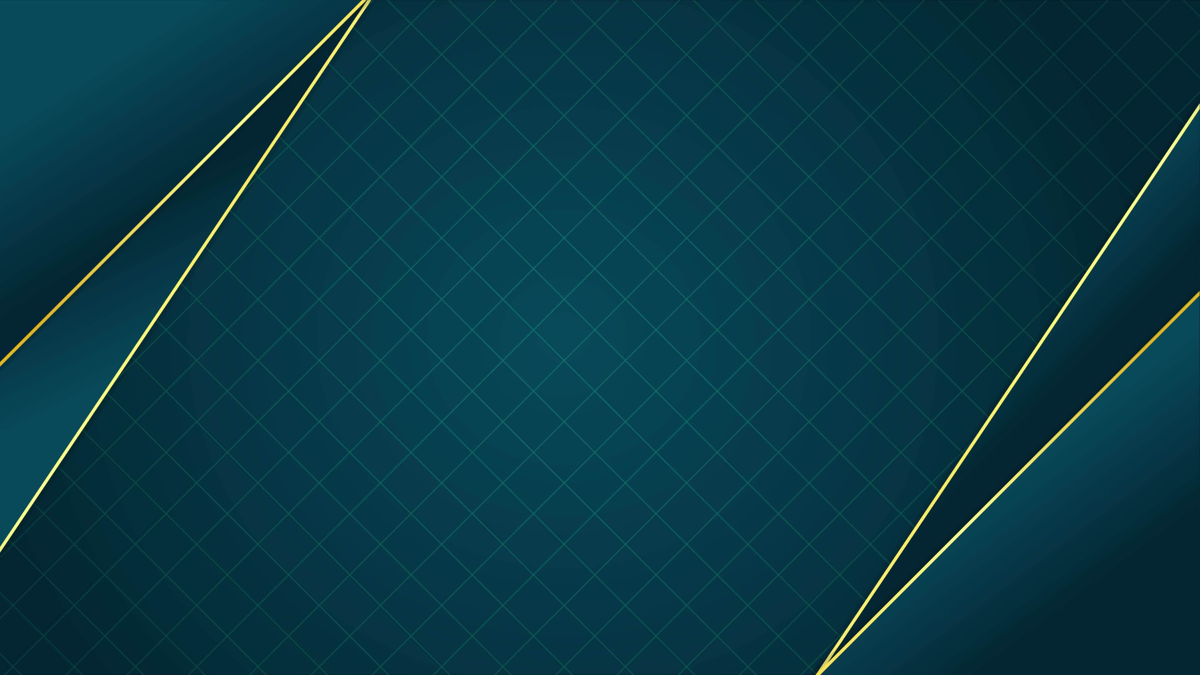 4K Animated modern luxury abstract background with golden line elements blue green gradient ...