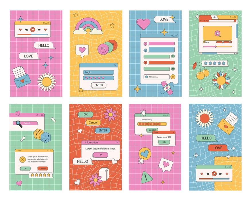 Retro Ui Vector Art, Icons, and Graphics for Free Download