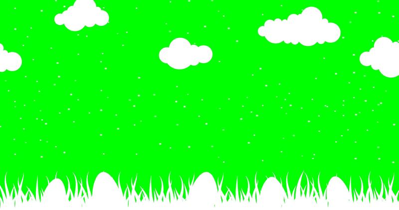 Happy Easter animation template with copy space. white eggs, grass, and ...
