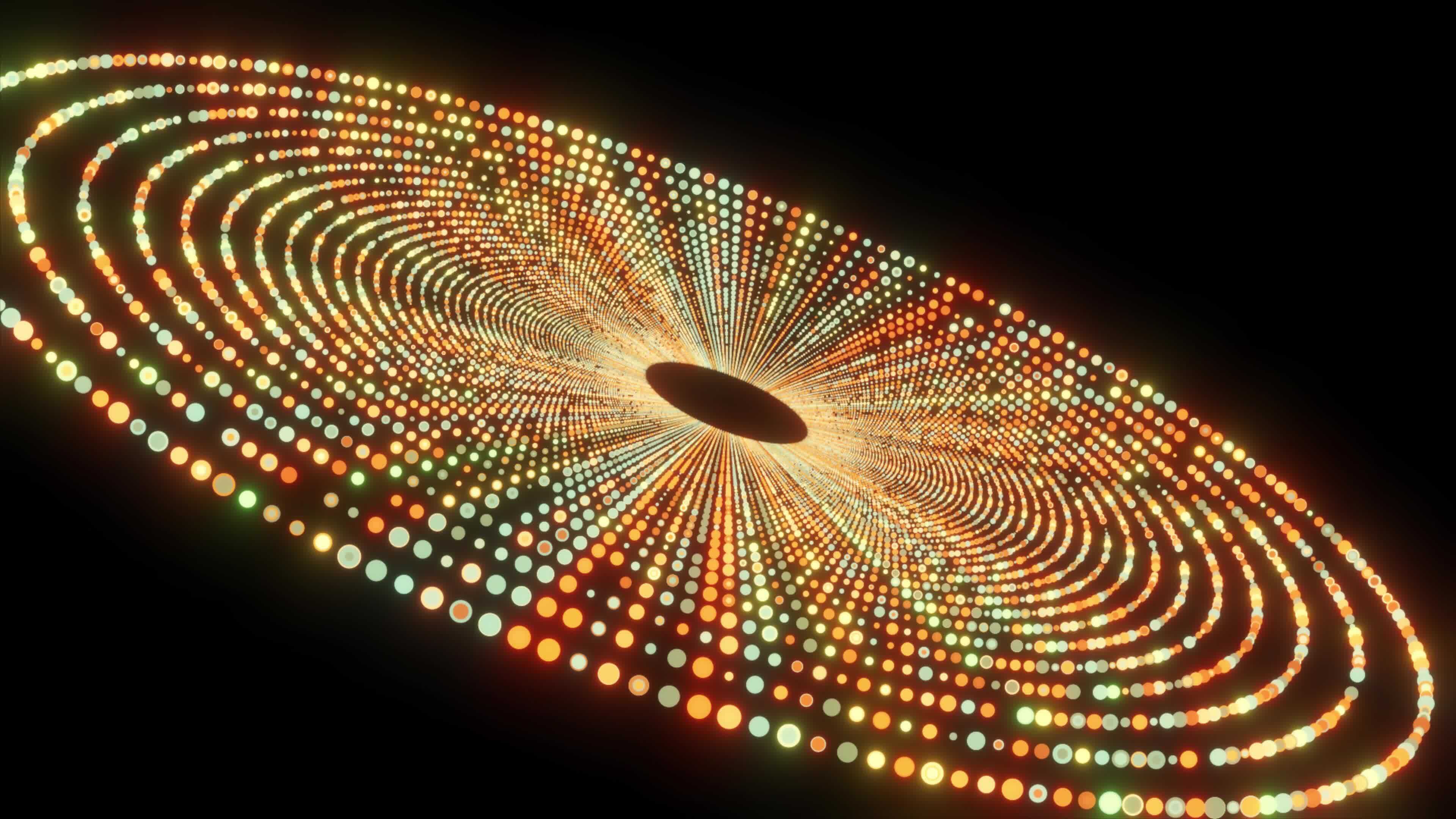 Particle Dancing Circle Shape Animation On Black Background Circle Shape Particle Animation And