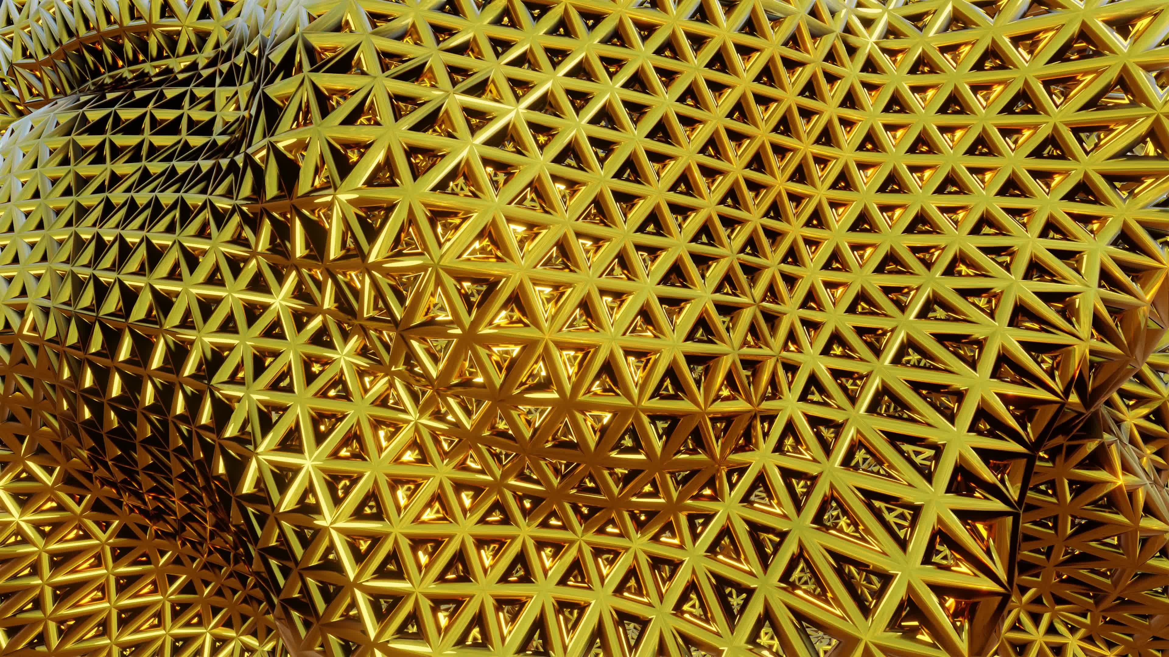Abstract Procedural Gold Matter Geometric Pattern Wave Background Animation Loopable 20938261
