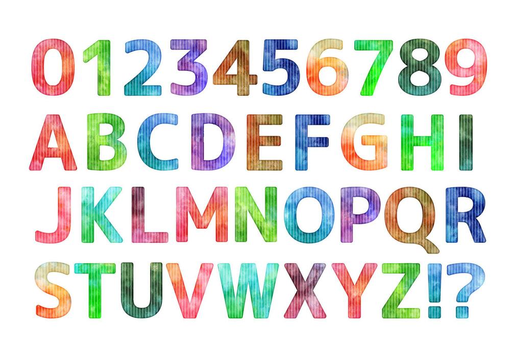 Watercolor Alphabet Vector Art, Icons, and Graphics for Free Download