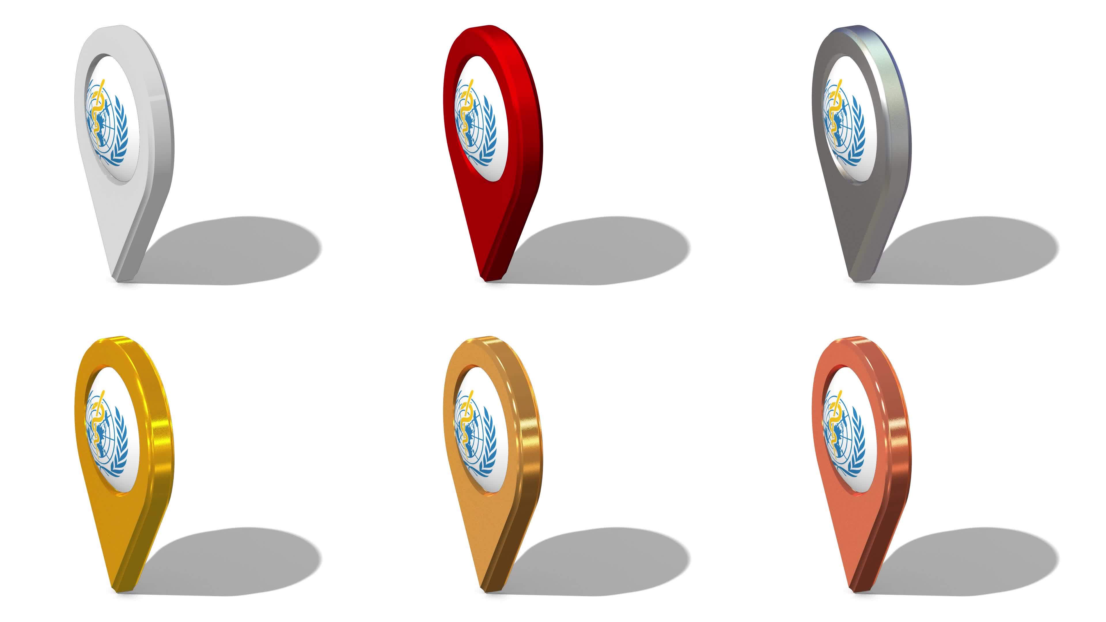 World Health Organization Who Flag 3d Location Icon Seamless Looping