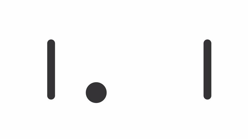 Animated ball game loader. Bouncing ping pong. Simple black and white loading icon. 4K video ...