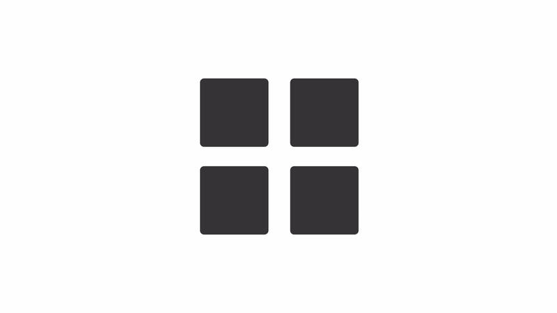 Animated splitting squares loader. Transformation. Simple black and ...