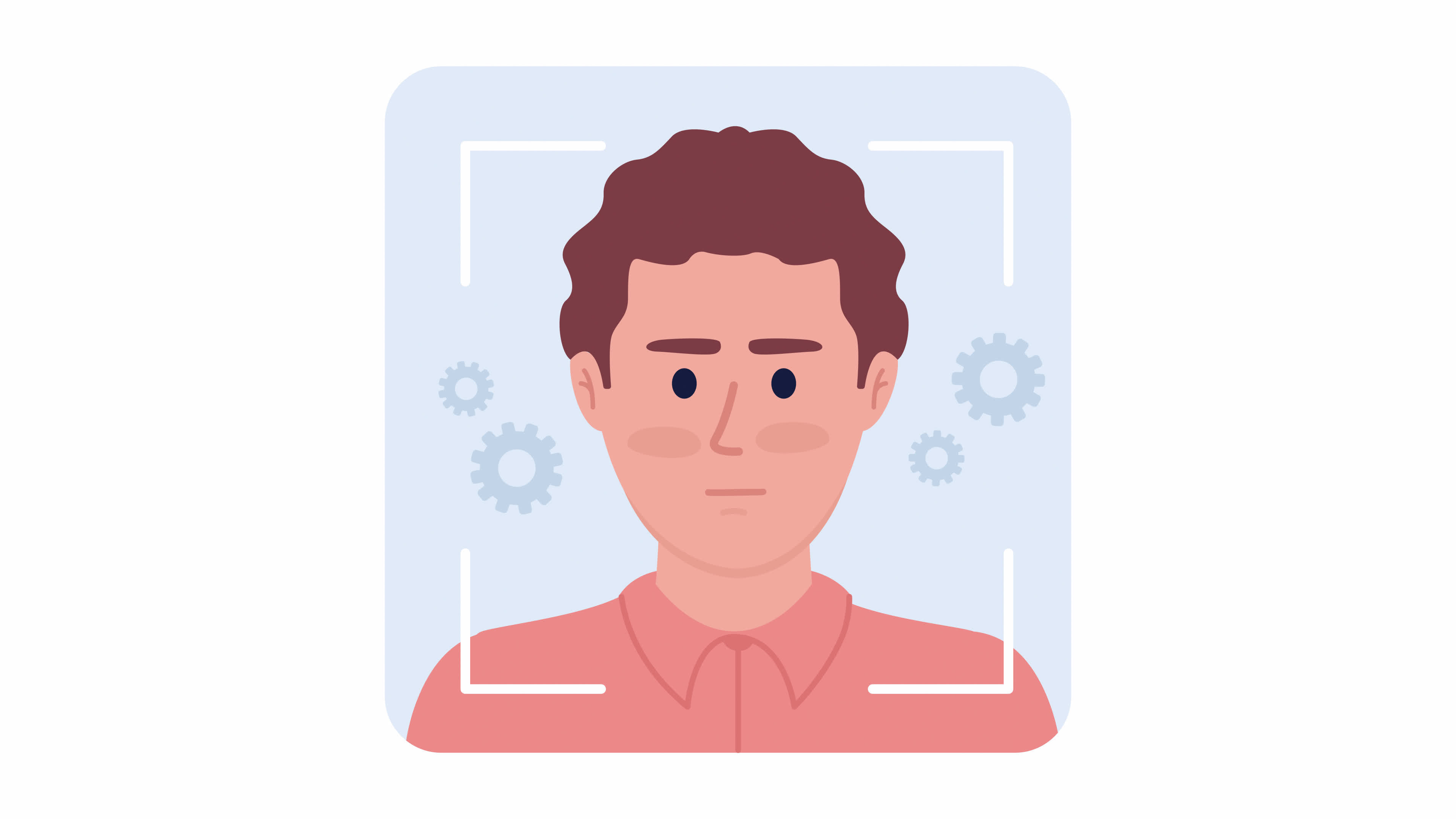 Animated Biometric Face Detection Machine Learning Computer Vision
