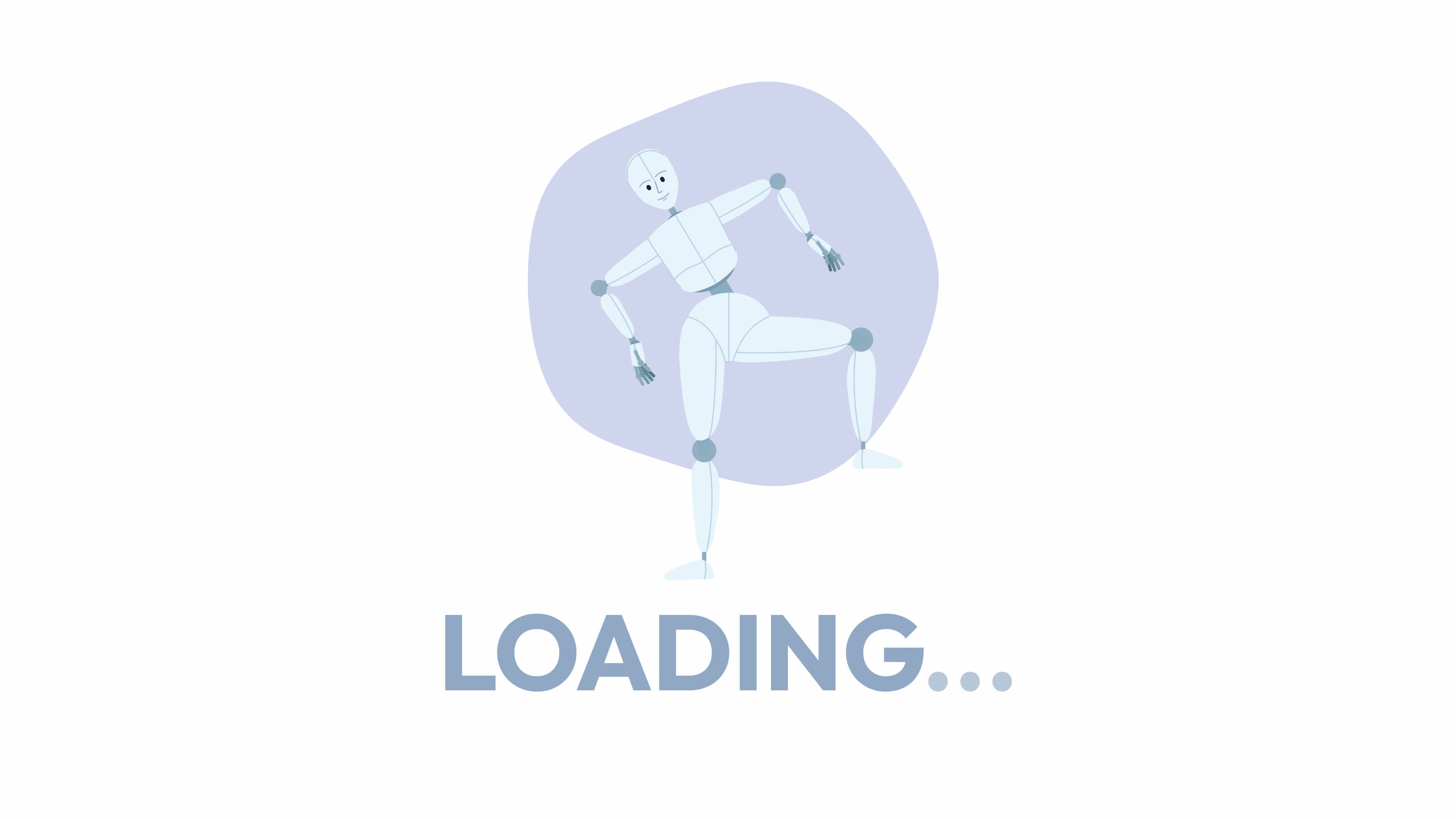 Animated Robot Dance Loader Artificial System Flash Message 4k Video