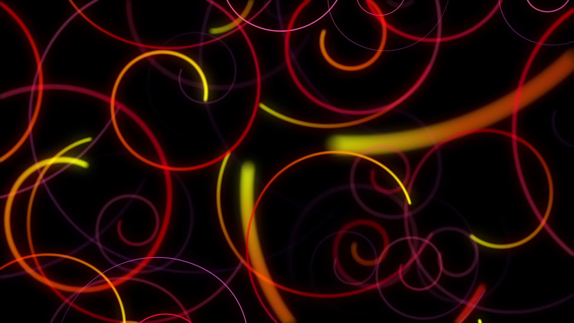 Vibrant multicolored glowing spirals motion background animation. Full HD and looping geometric ...