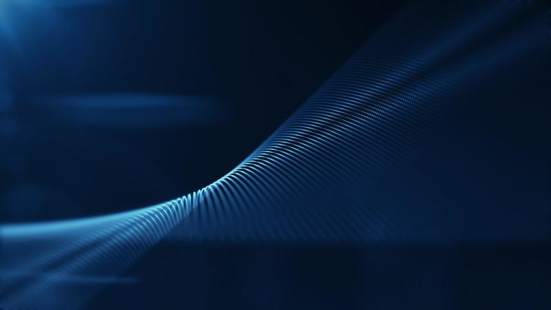 Abstract clean blue technology motion background animation with a gently flowing fractal wave of ...
