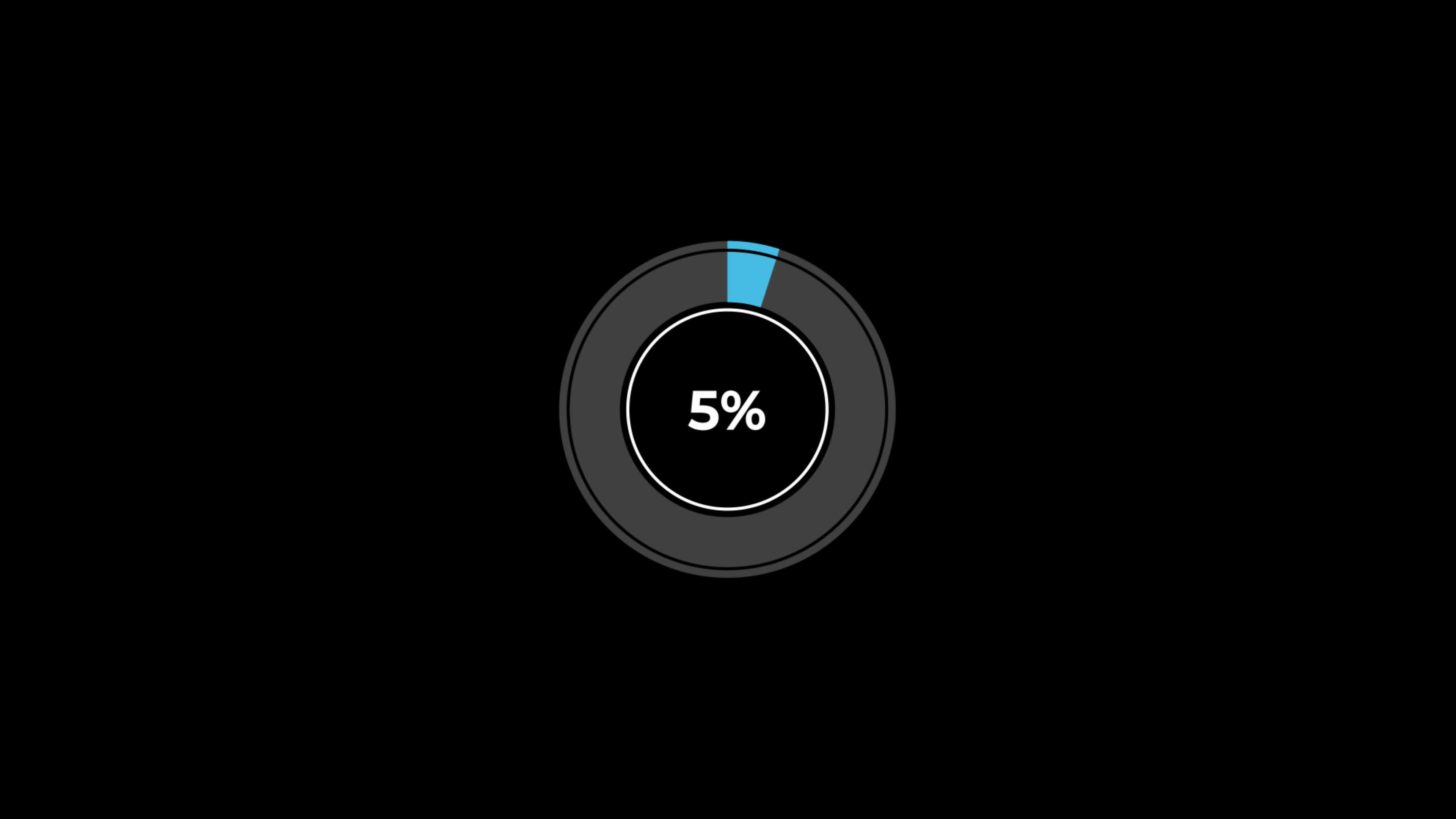 Pie Chart 0 to 5 Percentage Infographics Loading Circle Ring or ...