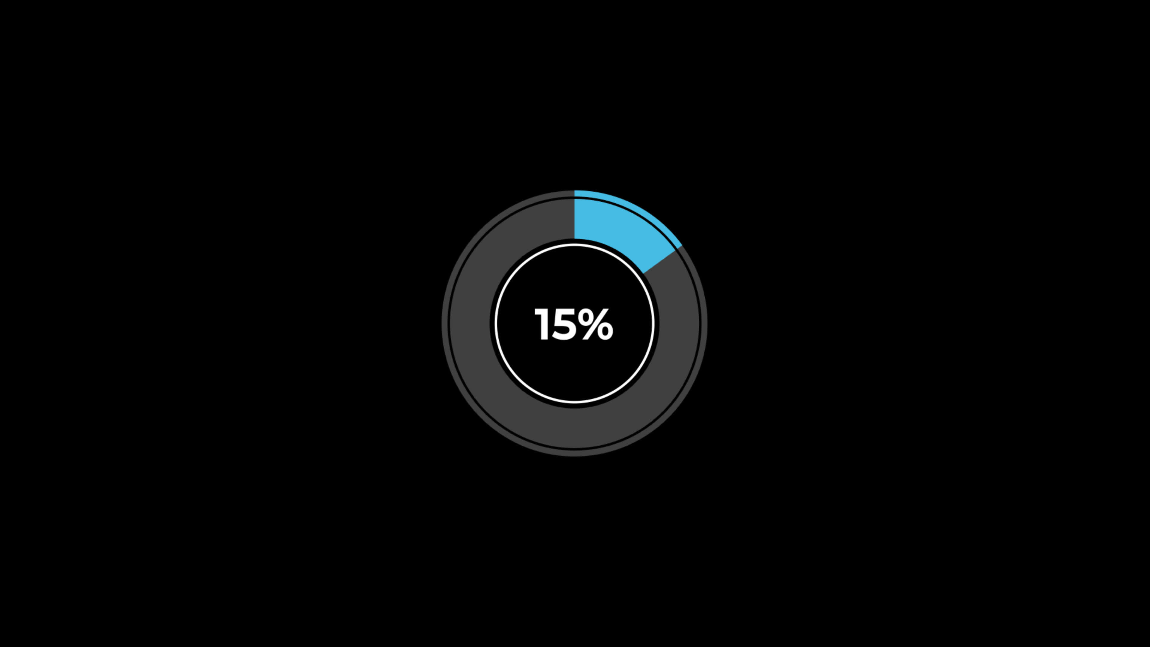 Pie Chart 0 to 15 Percentage Infographics Loading Circle Ring or ...