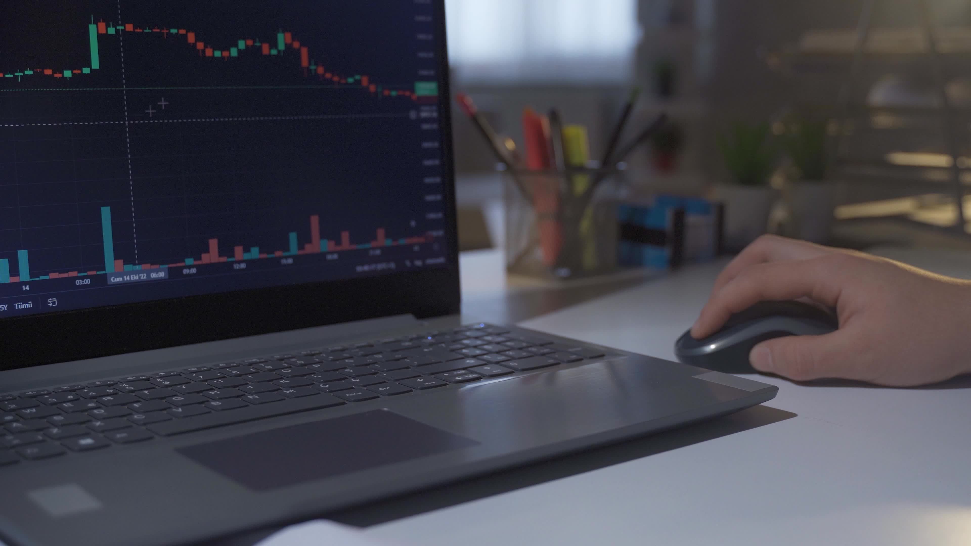 Thoughtful Hands Analyzing Charts In Stock Market Man Analyzing