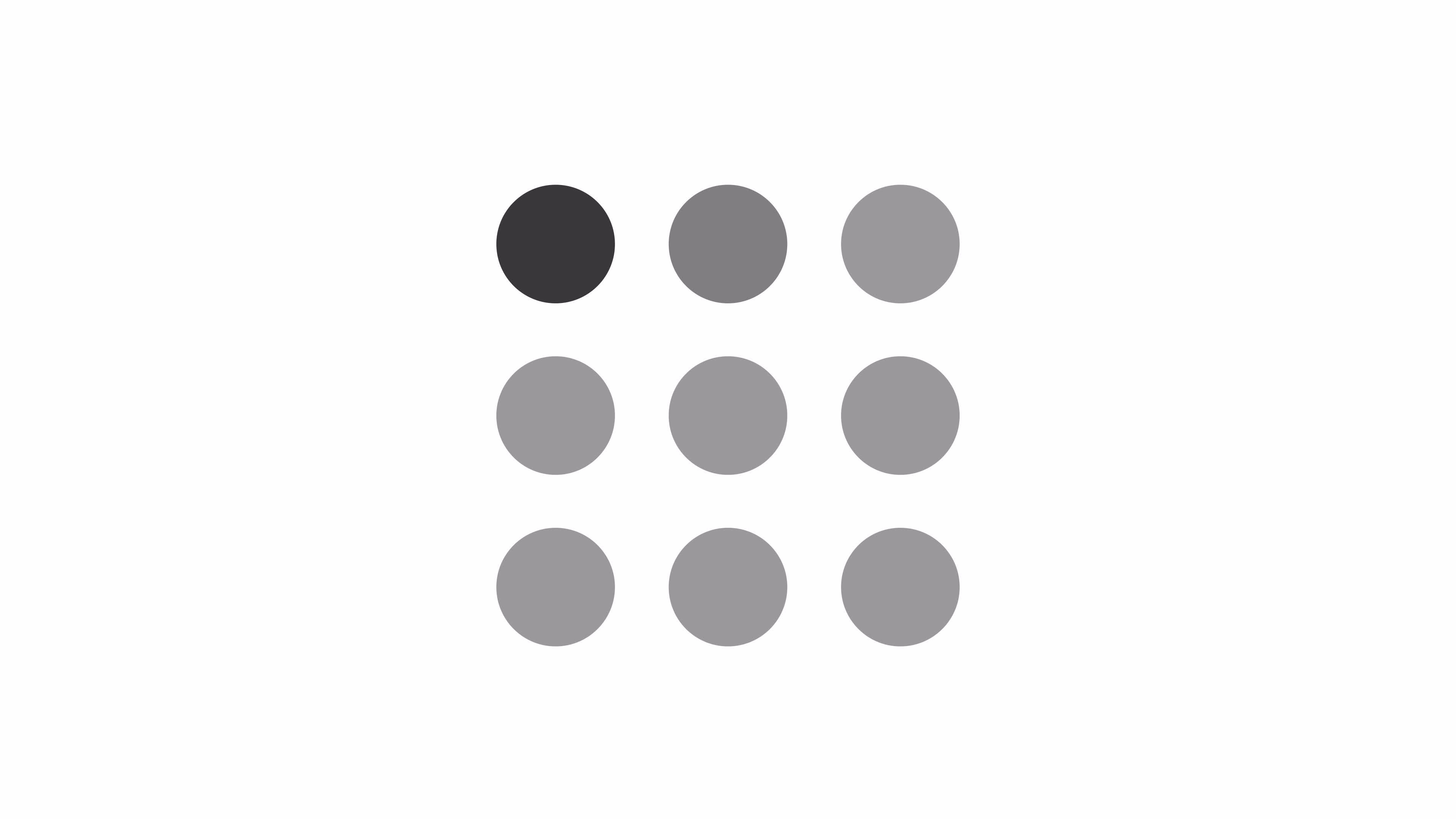 Animated color change dots loader. Transition. Simple black and white loading icon. 4K video ...