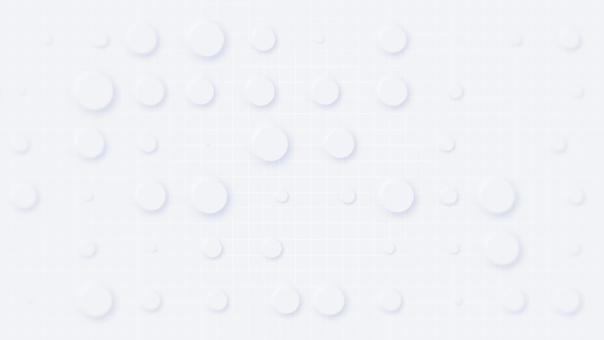 Trendy clean white neomorphism motion background animation with gently moving extruded spheres ...