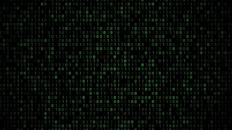 Simple CRT Monitor styled binary code motion background animation. This ...