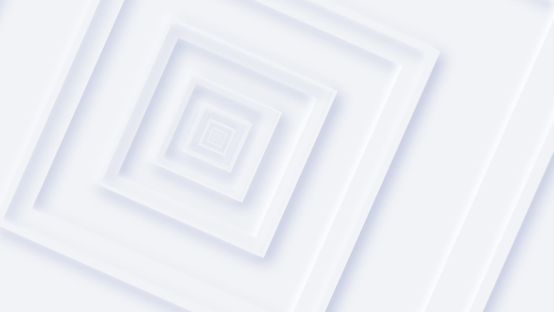 Trendy clean white neomorphism style motion background animation with rotating squares. This ...