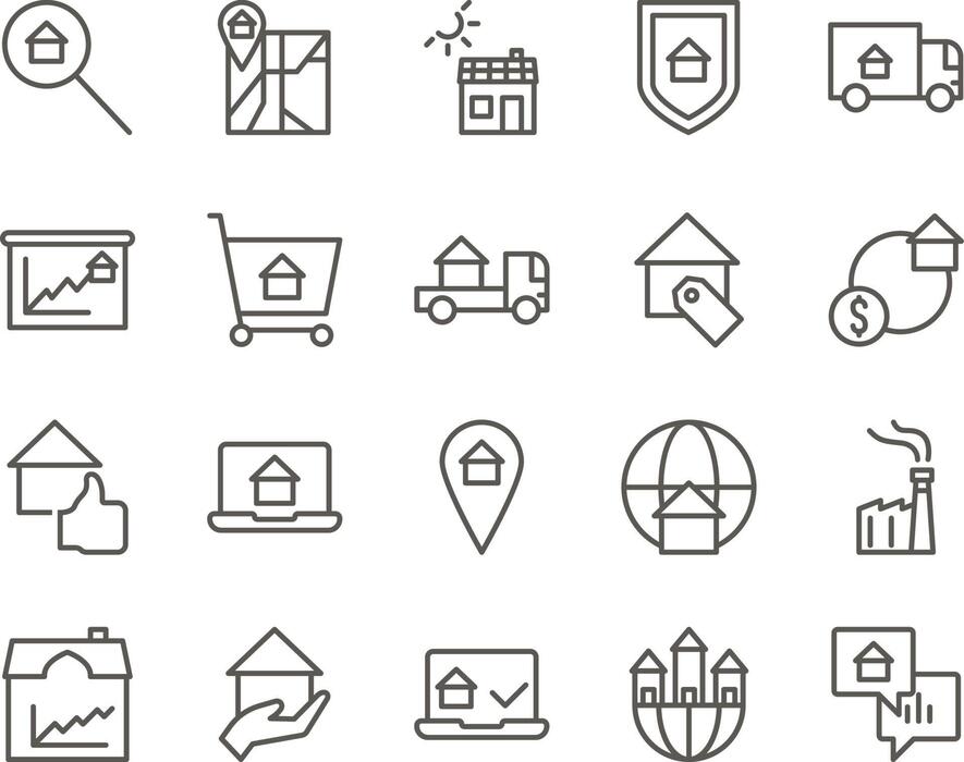 Real Estate Line Icons Vector Art, Icons, and Graphics for Free Download