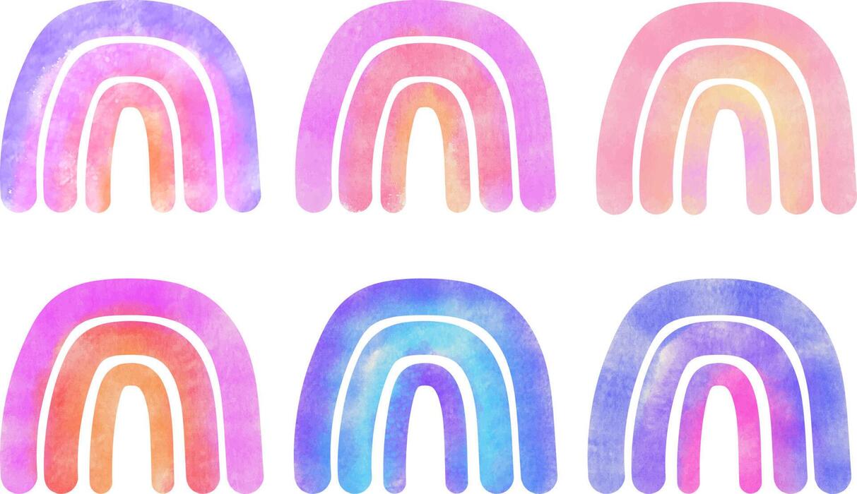 Watercolor Boho Rainbow Vector Art, Icons, and Graphics for Free Download