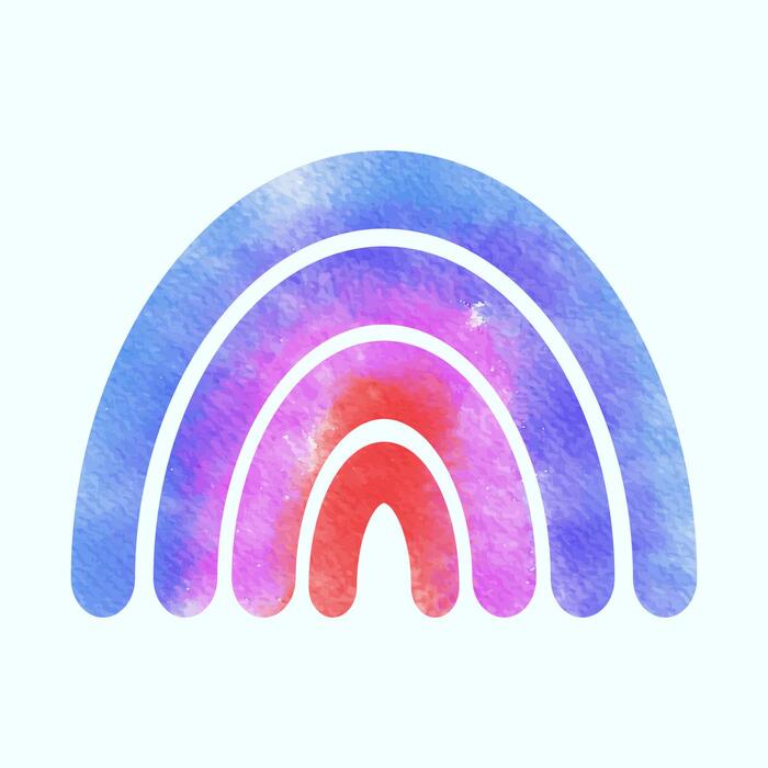 Watercolor Boho Rainbow Vector Art, Icons, and Graphics for Free Download