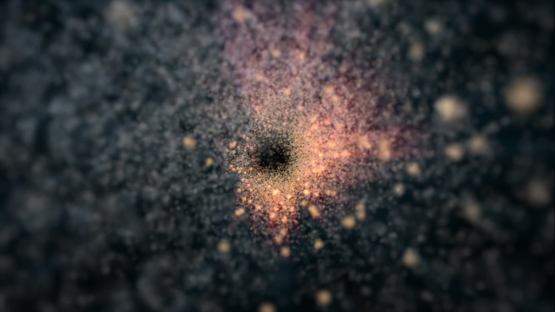Cosmic particles star galaxy system at hyperspace warp speed motion background. Loopable and ...