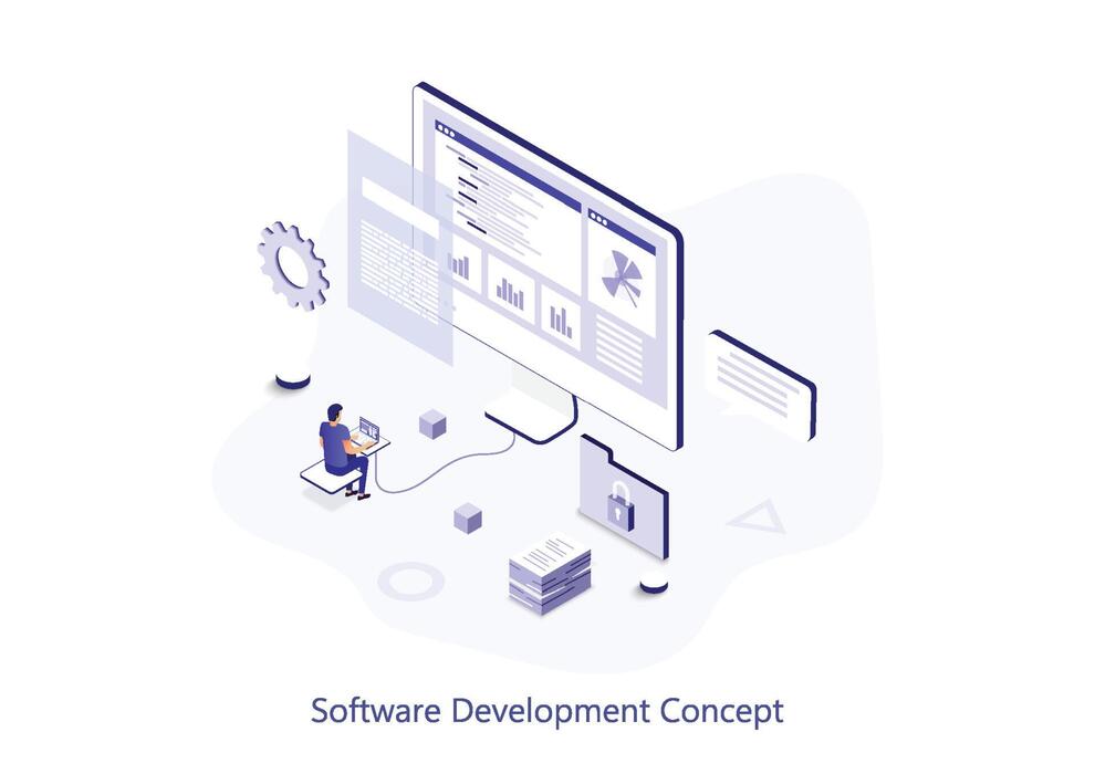 Software Development Banner Vector Art Icons And Graphics For Free