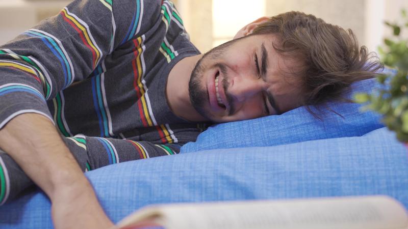 Young man crying in his room and unhappy. Stressed and aggressive ...