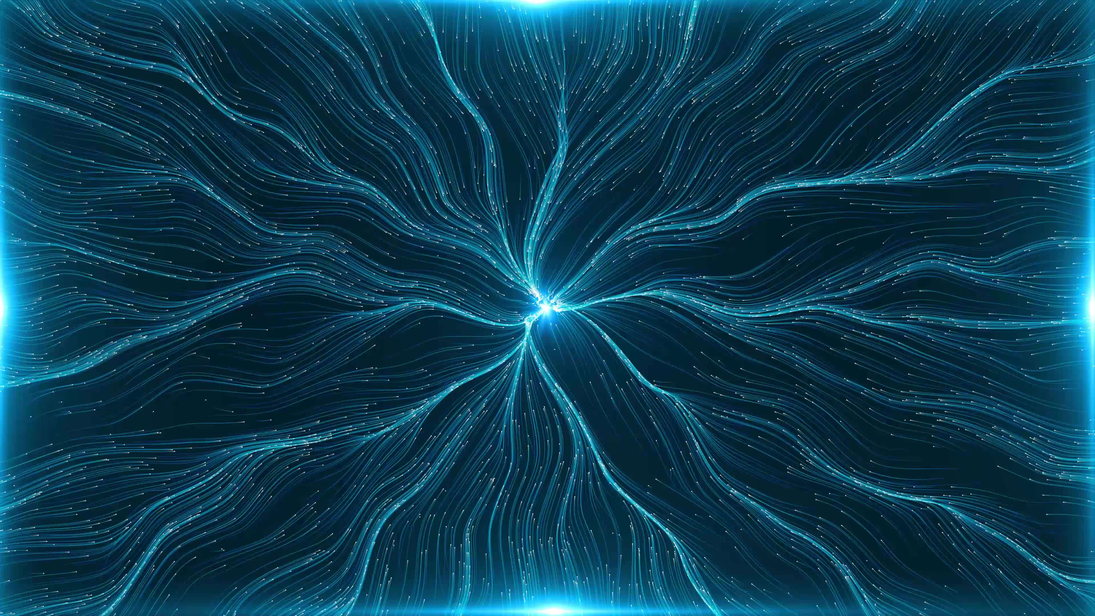 Network Abstract Blue Background With Particles Ai Line Circuit
