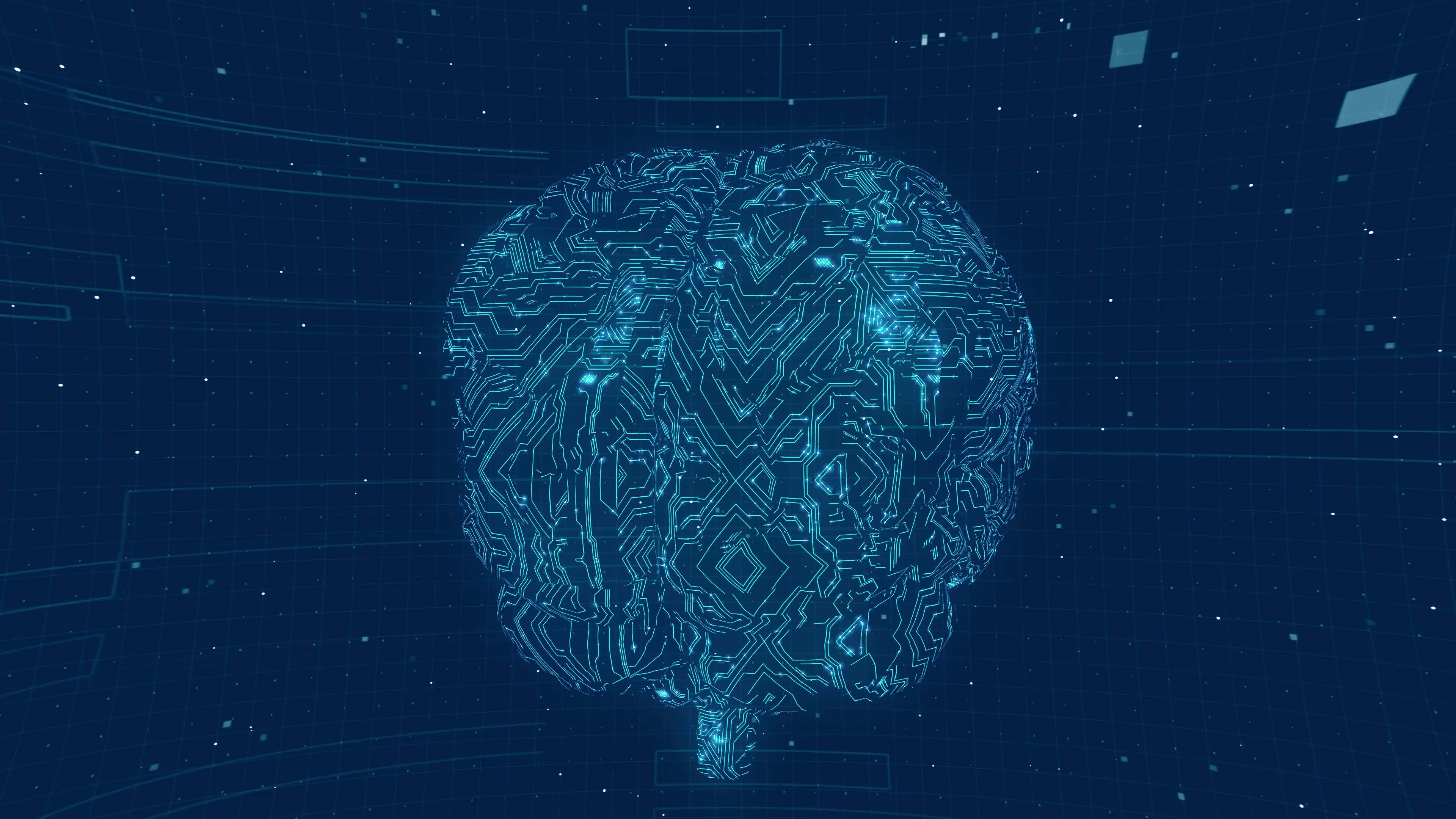 Network Abstract Blue Background With Particles Ai Line Circuit