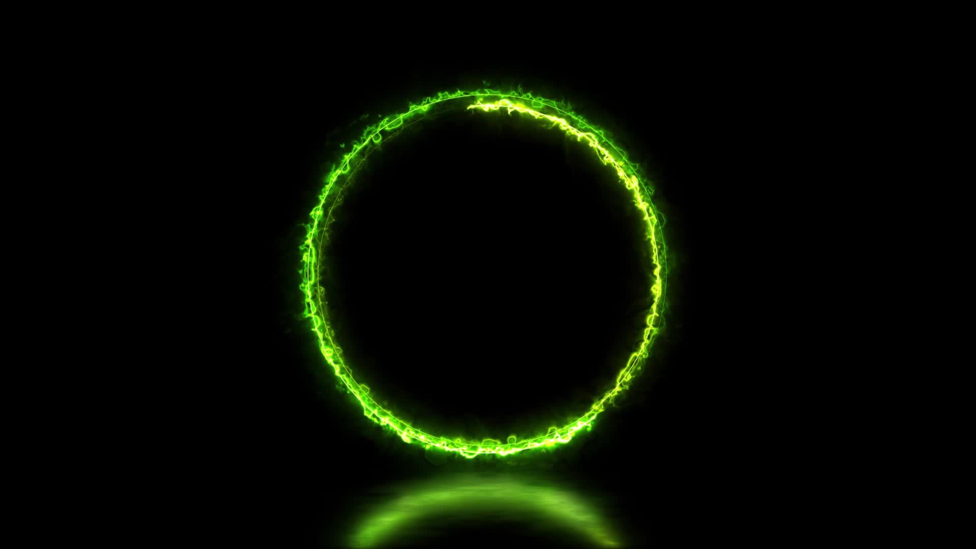 Abstract Animated Light Neon Effect Circle Frame Overlay Loop Background For Presentation