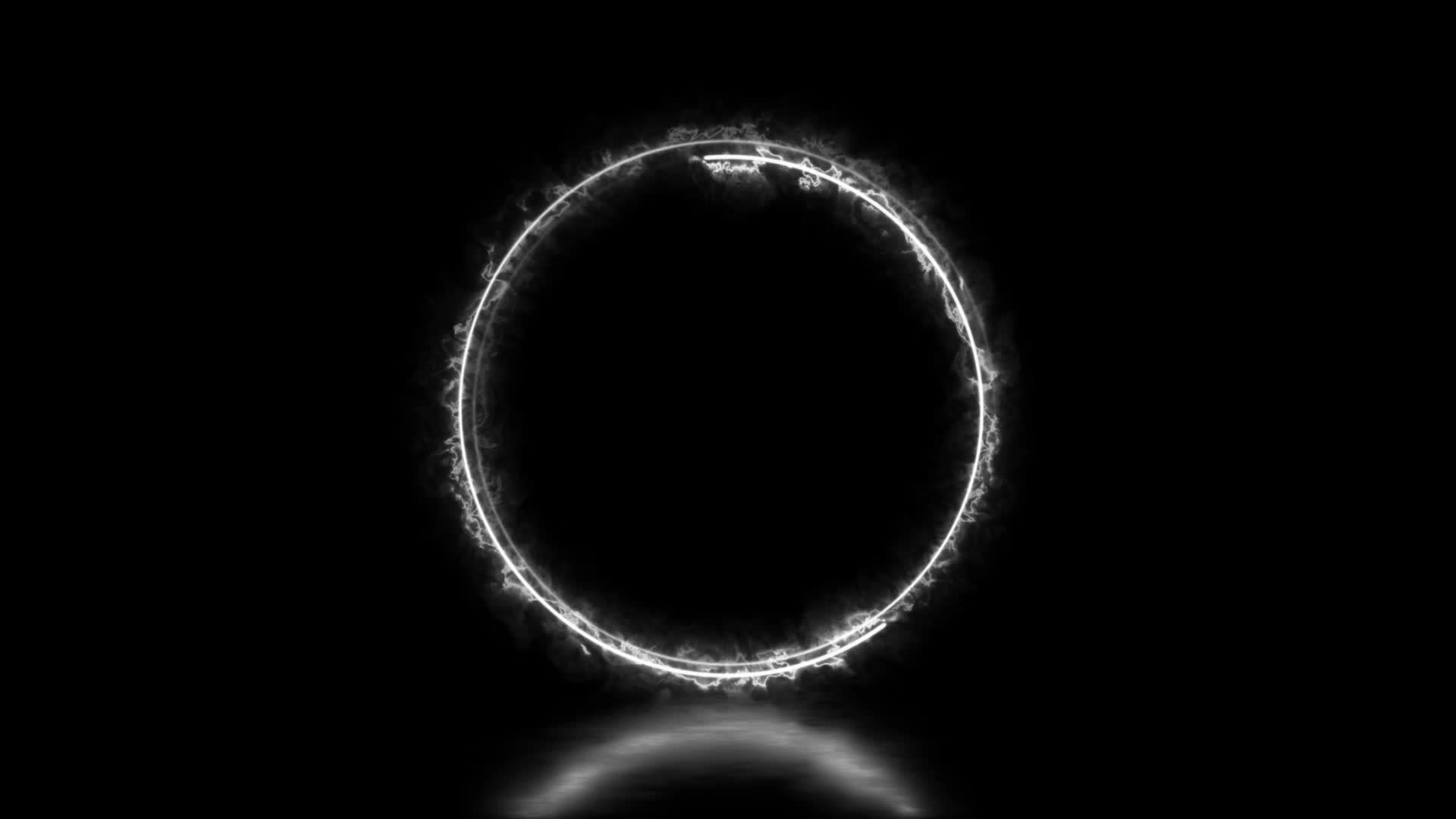 Abstract Animated Light Neon Effect Circle Frame Overlay Loop Background For Presentation