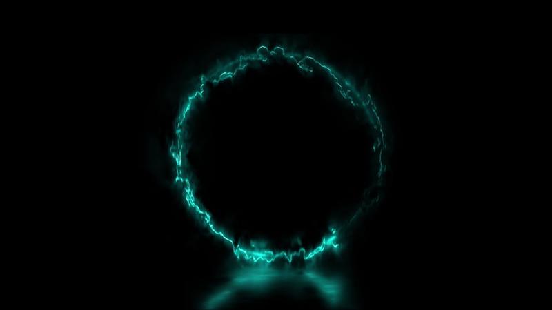 Abstract Animated Light Neon Effect Circle Frame Overlay Loop Background For Presentation
