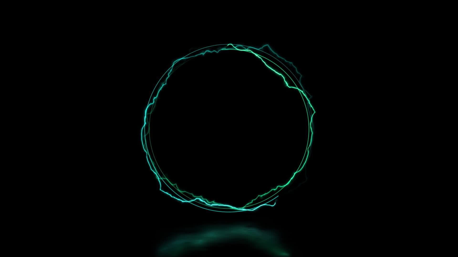 Abstract Animated Light Neon Effect Circle Frame Overlay Loop Background For Presentation