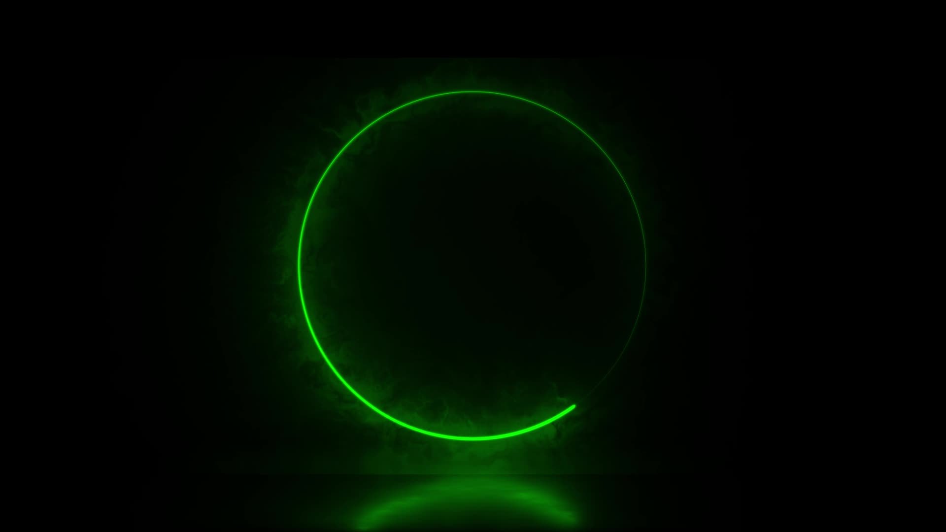 Abstract Animated Light Neon Effect Circle Frame Overlay Loop Background For Presentation
