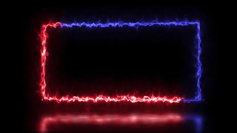 Abstract animated light Neon effect rectangle frame overlay Loop background for presentation ...